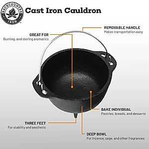 Backcountry Iron 4.75 inch Cauldron Cast Iron Country Kettle for Wicca and Witchcraft