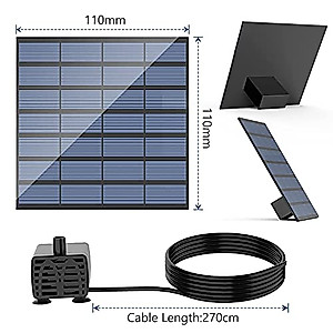 AISITIN DIY Solar Water Pump Kit, Solar Powered Water Fountain Pump with 6 Nozzles, DIY Water Feature Outdoor Fountain for Bird Bath, Ponds, Garden and Fish Tank