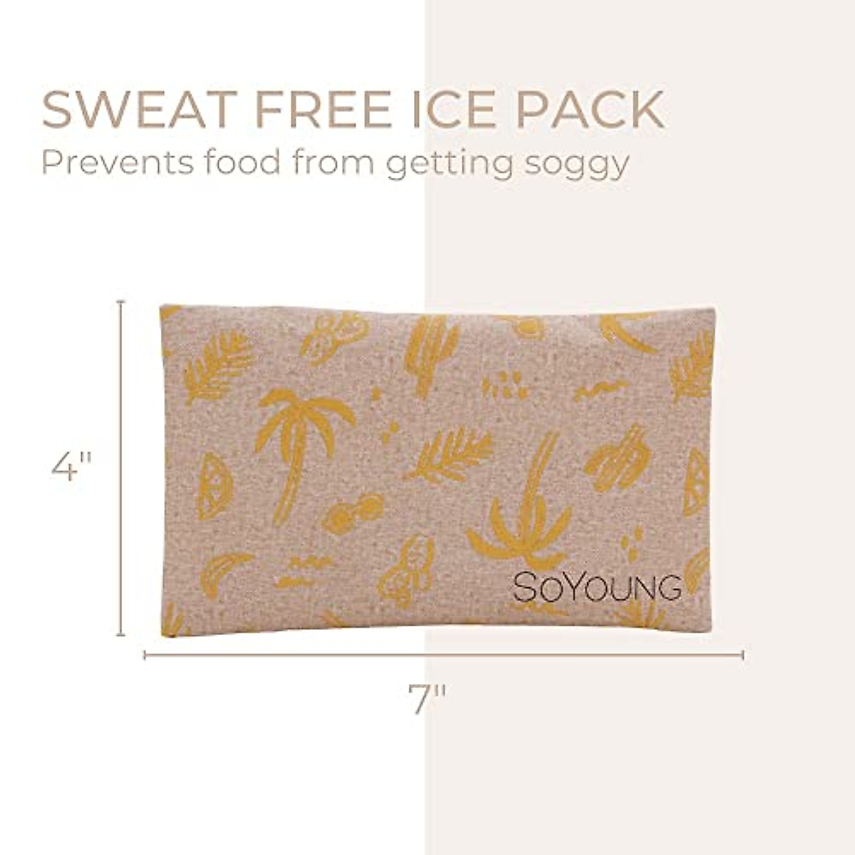 SoYoung Reusable Ice Packs for Lunch Bags, Long Lasting Freezer Pack for Lunch Box, Non-Toxic, Lightweight and Slim Cool Pack for Travel, Food, Beach, Condensation Free