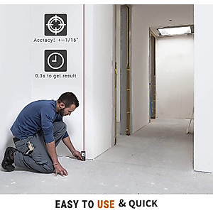 Classic Laser Measure，Digital Laser Measure w/2 Bubble Levels, M/in/Ft/Ft+in Unit Change, Large Backlit LCD, IP54 Shockproof & Waterproof, Live Measuring, Area, Volume, Pythagoras