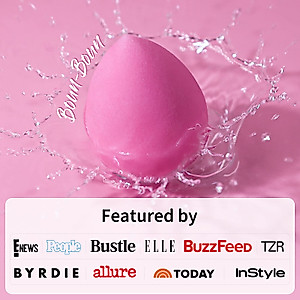 BEAKEY Makeup Sponge, Latex-free and Vegan Beauty Sponge, Boun Boun Sponges Flawless for Cream, Liquid Foundation & Powder Application