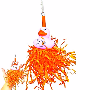 Bonka Bird Toys Halloween Ducks 8" x 3.50", Medium Parrot Chew Preen Spooky Cage Toy, Conure, Quaker, Cockatiel, and Similar (2958 Bat Duck)