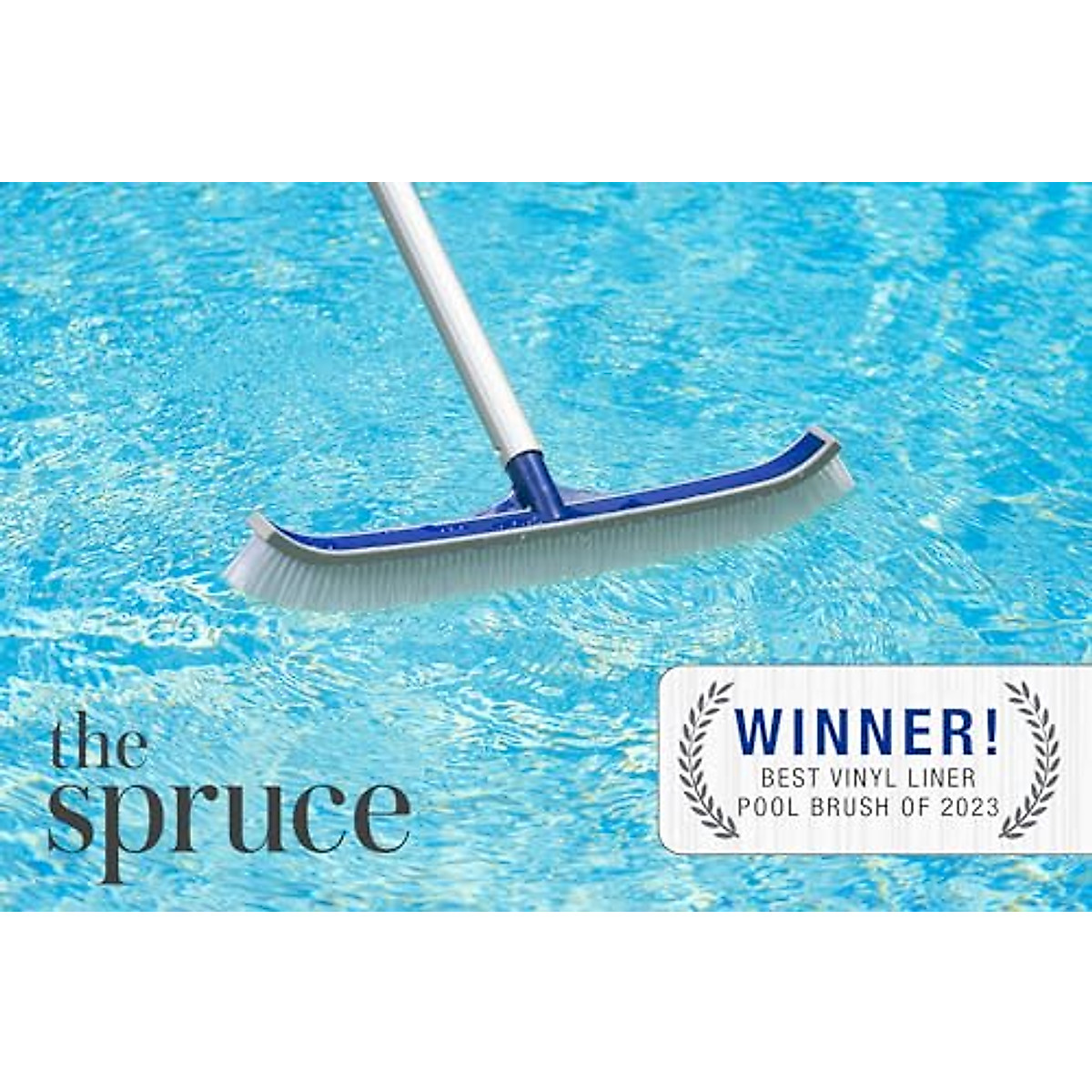 Poolmaster 20160 Heavy-Duty Vinyl Liner Swimming Brush with Rubber Bumper for Above or In Ground Pools, 18-Inches, Multi