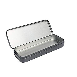 hilltop corporation Grey Single Mini Pencil Box. Use as Pencil, Makeup, Jewelry, Gift, Candy, Favor or Birthday Gift Box