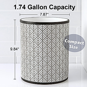 Allure Home Creation Shelby Resin Grey Multicolored Wastebasket Trash Can, Compact Size, 1.74 Gallons