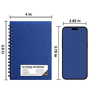 FLYING EAGLE Premium 4x6 Small Spiral Notebook 3 Pack A6 Mini Journal Plastic Hardcover 8mm Ruled Notebook 3 Color 468 Pages for School Work