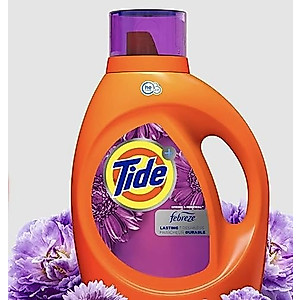 Tide Plus Febreze Freshness He Turbo Clean Laundry Detergent Liquid Soap, Spring & Renewal, 115 Fl Oz, 74 Loads
