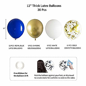 ANSOMO Royal Blue and Gold Happy Birthday Party Decorations Banner Balloons Boys Men Him Women 1st 10th 13th 15th 16th 18th 20th 21st 25th 30th