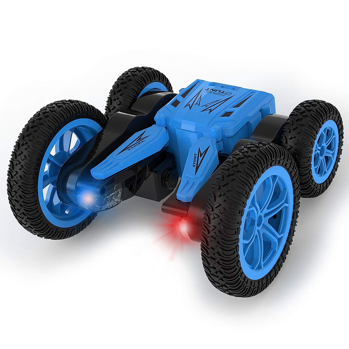 Batlofty Stunt Car Toy, 4WD 2.4Ghz Remote Control Car Double Sided Drive 360° Rotating & Tumbling RC Cars, High Speed, Cool Lights, Off-Road Racing Vehicle Gift Toy Cars for 8+ Girls and Boys, Blue