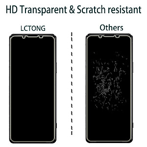 LCTONG (3 Pack) 9H Hardness Screen Protector for Sony Xperia 1 III- Bubble Free- Scratch Resistant- Easy to Install, Tempered Glass Screen Protector Compatible Sony Xperia 1 III