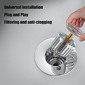 Kitchen Sink Strainer Stopper Kit, Pop Up Sink Stopper, Stainless Steel Food Debris Catcher for Kitchen