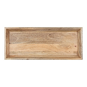 Kate and Laurel Bess Footed Decorative Food Safe Wooden Tray for Storage or Display, 24x10, Natural
