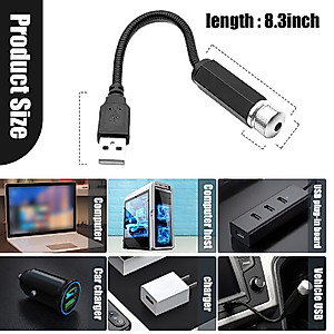 USB Car Roof Star Projector Night Light, Portable Adjustable LED Car Interior Ambient Light, Plug and Play Night Light for Bedroom, Party, Car, Wall (Blue)