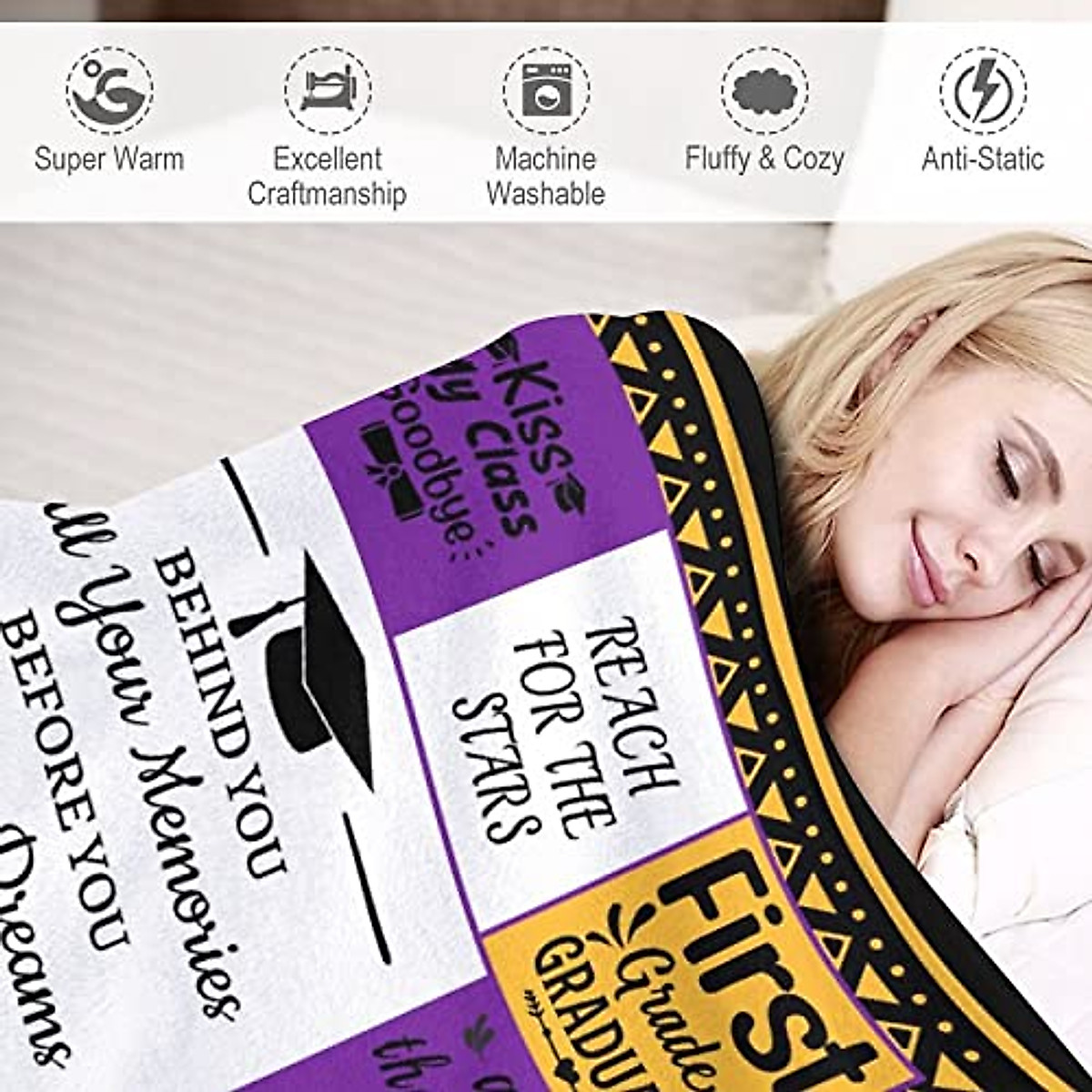 NICEFORNICE Custom Graduation Blanket Gifts, 40"x30" Cozy Flannel Throw Blankets, Personalized Graduate Class of 2023 Gift for Her Him, Senior School University College Students