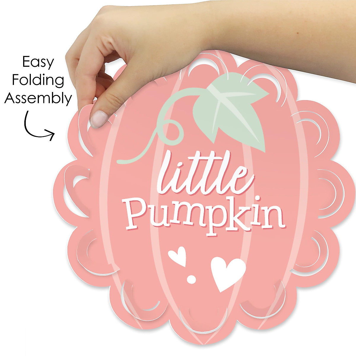 Big Dot of Happiness Girl Little Pumpkin - Fall Birthday Party or Baby Shower Round Table Decorations - Paper Chargers - Place Setting For 12