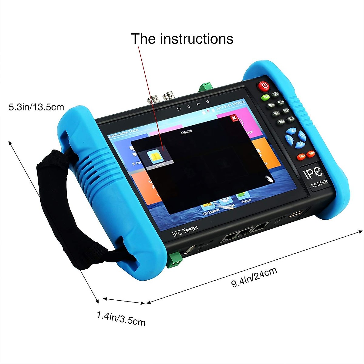 Koolertron Upgraded 7 inch IPS Touch Screen H.265 4K IPC-9800 Plus IP Camera Tester CCTV CVBS Analog Tester Built in WiFi with POE/WIFI/8G TF Card/HDMI Output/RJ45 TDR/Dual Window Test/Firmware