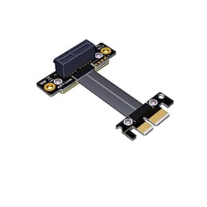 ADT-LINK 90 Degree Right Angle PCIe 3.0 x1 to x1 Extension Cable R11SL 8G/BPS High Speed PCI Express 1x Riser Card Extender Ribbon Cable (25CM)