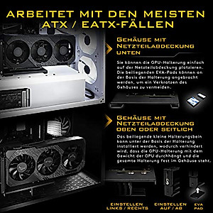 EZDIY-FAB Vertical Graphics Card Holder Bracket,GPU Mount,Video Card VGA Support Kit with 20cm/7.8in PCIE 3.0 Riser Cable
