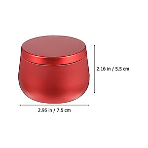 ARTIBETTER 12pcs Candle Tin Empty Tinplate Cans Round Candle Jars Candle Containers Candy Party Favors Box Holder 4oz for Candle Making Beads Buttons Storage Red
