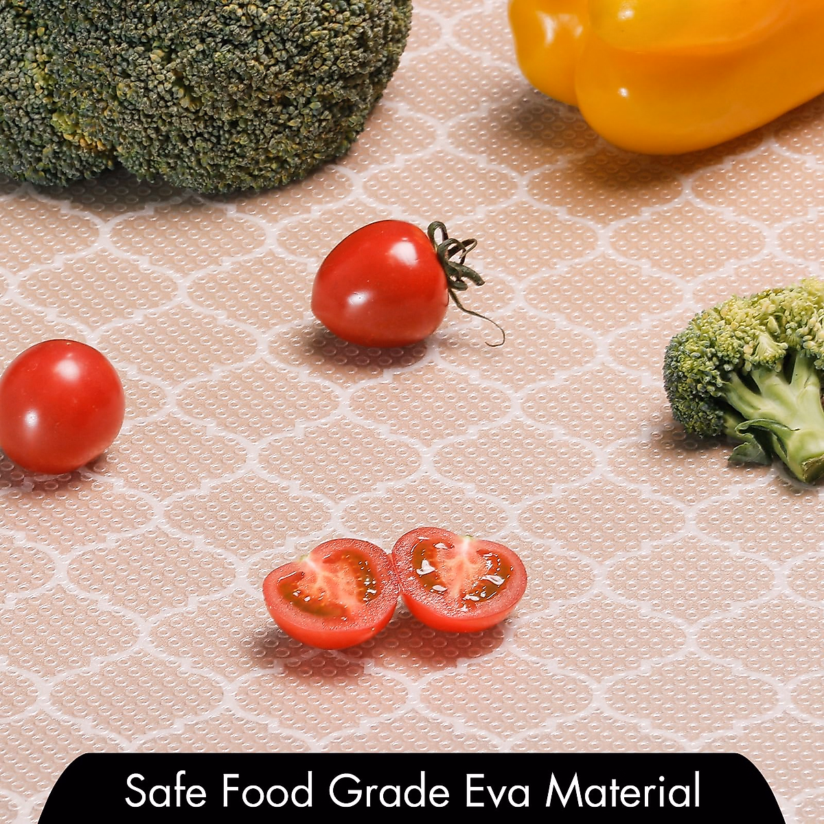 Cooyes Shelf Liner – Non-Adhesive Shelf Liners for Kitchen Cabinets – Waterproof Shelf Paper with Modern Pattern – Durable EVA Cabinet Liners