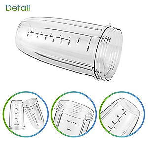 2-pack Replacement Parts Upgrade 32oz Cups with Flip-Top To-Go-Lid and Rubber Gaskets Compatible with NutriBullet 600w/900w Blender Accessory