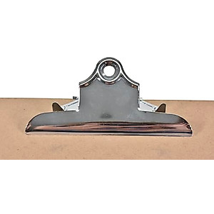 School Smart Legal Clipboard, 9 x 15-1/2 x 1/8 Inches, Hardboard, Brown, Bright Nickel