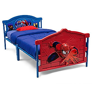 Marvel Spider-Man Plastic 3D-Footboard Twin Bed by Delta Children