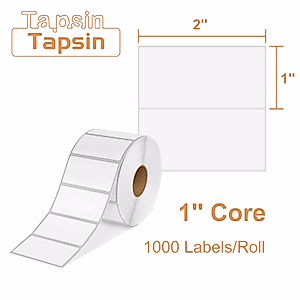 Tapsin 2" X 1” Direct Thermal Labels - Address Labels Compatible with Roll & Zebra Desktop Label Printers for Shipping Address Mailing Barcode Labels (1000 Labels/Roll, 1 Roll)