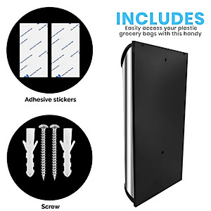 Utopia Kitchen Grocery Plastic Bag Holder and Dispenser for Plastic Bags - Easy Wall Mount Bag Saver - Stainless Steel (Silver)