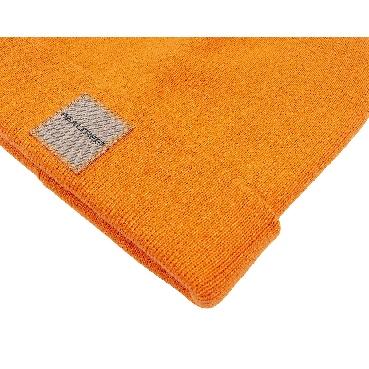 Realtree mens Cold Weather Warm Knit Winter Beanie Hat, Orange, One Size US