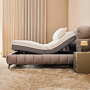 LETSFUN Queen Size Adjustable Bed Base Frame Head and Foot Incline Quiet Motor Zero Gravity,Antique Black