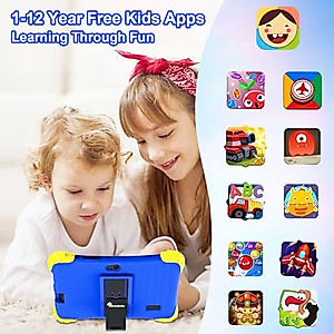Semeakoko Tablet for Kids, Kids Tablet 7 inch Android 11 Toddler Tablet Quad Core 32GB Google Play, Kids APP Preinstalled Game Learning Education Tablet WiFi Camera Tablet with Case (Blue)