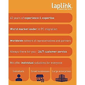 LAPLINK USB 3.0 Super-Speed Transfer Cable, to use with PCmover Migration Software (not Included), Super-Speed Data Transfers up to 5 Gbps, 6 ft.