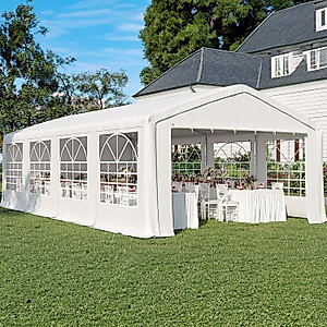 Quictent Premium 13x26 Party Tent Heavy Duty Outdoor Gazebo White Event Shelter Wedding Canopy Tent for Parties Carport BBQ with Removable Sidewall Windows & Storage Bags