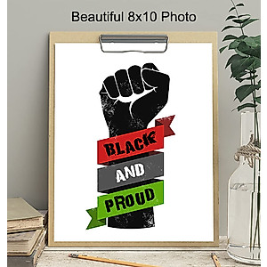 African American Wall Art - Black Art - African American Flag - Black Lives Matter Sign Poster - Black Pride - Black Culture - Civil Rights Afro American Wall Decor - Motivational Gift for Men, Women