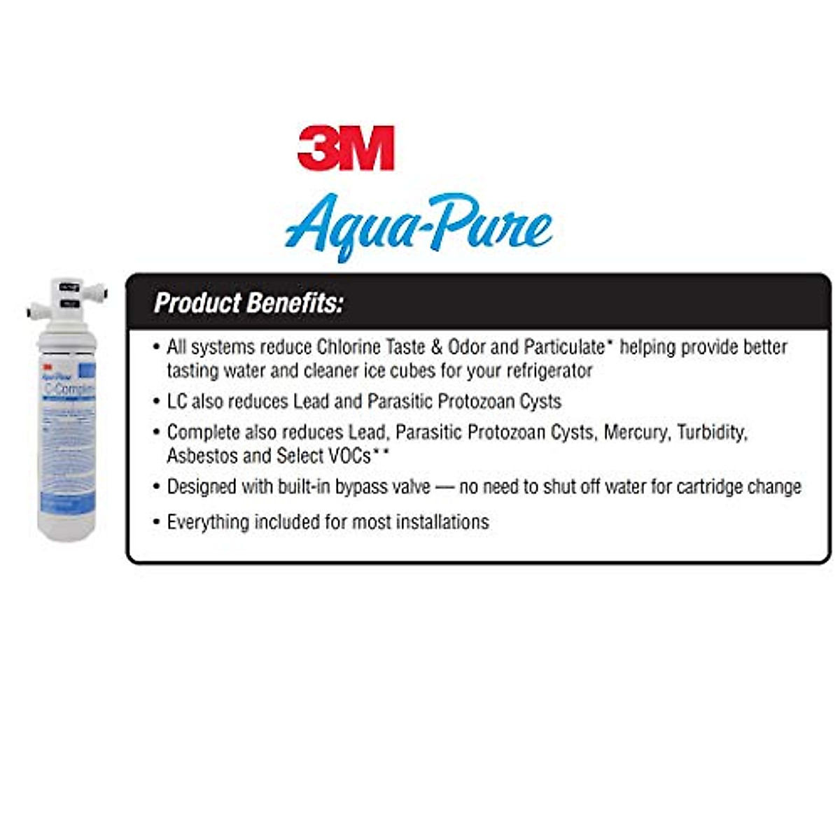 3M Aqua-Pure Under Sink Dedicated Faucet Replacement Water Filter Cartridge, for use with AP Easy Complete system