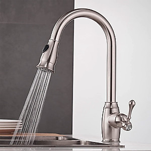 Kitchen Faucet Pull Down Spray Head, Faucet Sprayer Replacement for MOEN DELTA Kitchen Sink Pull-Down Faucet, Brushed Nickel - Upgraded Ver.