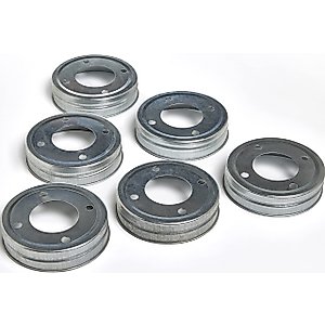Wide Mouth Mason Jar Lids with Pre drilled Light Socket and Heat Relief Holes - 6pk DIY Jar Chandelier/Pendant/Vanity Lighting by Industrial Rewind