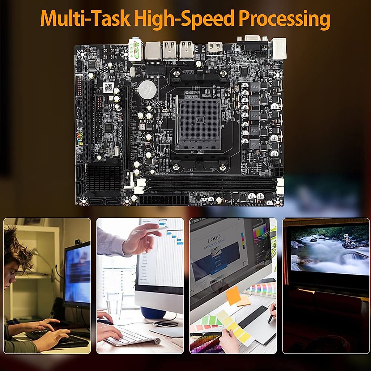for AMD DDR3 1333/1600/1866/2133MHz 4G/8G A88 Desktop Computer Motherboard,FM2/FM2+CPU Interface Mainboard,All Solid State 5-Phase Power Supply,HDMI Interface,Integrated Sound Card