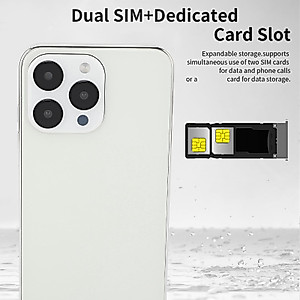 Yunseity I14 Promax Unlocked Cell Phone,6.6in HD Screen 3G Unlocked Smartphone for Android 10,4GB 64GB ROM,Dual SIM Cell Phone 2.4G ,5000mAh Battery,24MP 32MP Camera (White)