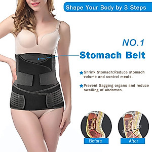 TiRain postpartum belly band, C Section Recovery Band Postpartum Girdle for women Belly Wrap Abdominal Binder Maternity Shapewear, Black US size 4-12
