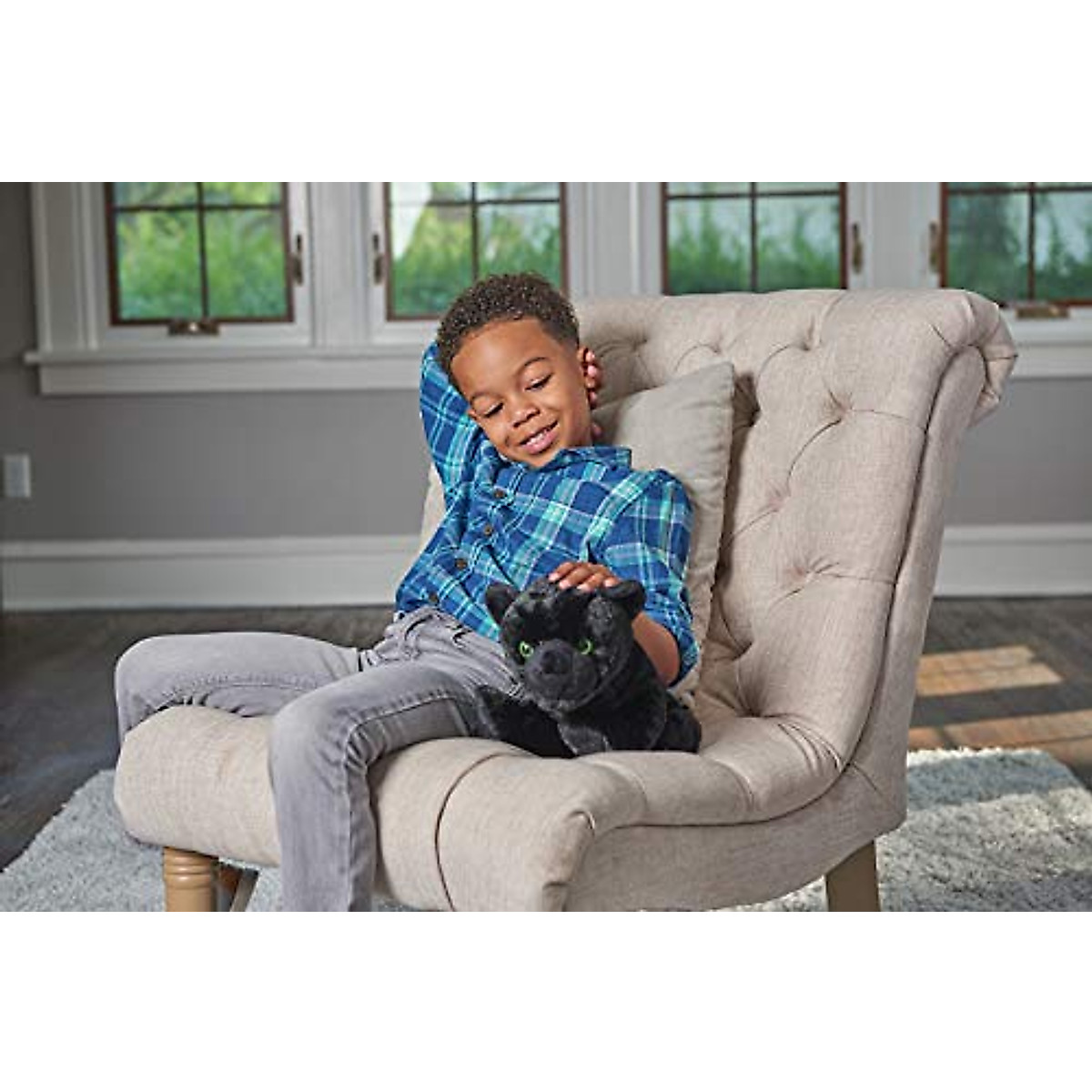 Wild Republic Jaguar Black, Cuddlekins, Stuffed Animal, 12 inches, Gift for Kids, Plush Toy, Fill is Spun Recycled Water Bottles