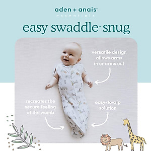Aden + Anais Essentials Easy Snug Swaddle, Transitions to Arms-Free Wearable Sleeping Bag, Newborn, 0-3 Months, Twinkling Stars, Pink, 2 Pack