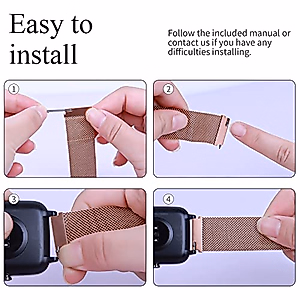 Snyeest Magnetic Bands Compatible with 19mm ID205L Veryfitpro Smartwatch, No Buckle Design, Stainless Steel Mesh Loop Replacement Strap for Men Women for ID205L, ID205G ID205 ID205U ID205S, Black