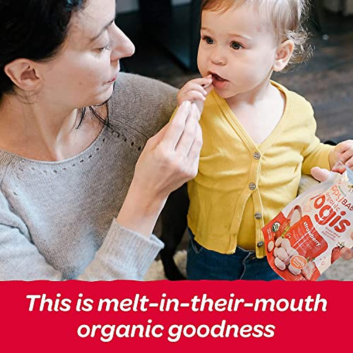 Happy Baby Organics Baby Snacks, Greek Yogis, Freeze Dried Yogurt &Veggie Fruit Snacks, Gluten Free Babies 9+ Months, Blueberry & Purple Carrot, 1 Ounce