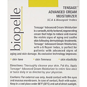 Biopelle Tensage Growth Factor Advanced Cream Face Moisturizer with SCA 6 Biorepair Index, 1 Oz