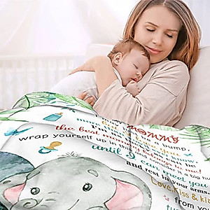RAMEFLAO Mom to Be Gift Blanket, New Mother Gifts for Mom Only, Gender Reveal Gift Ideas, Pregnancy Gifts for First Time Moms, Best Gift for New Mom Mommy Parents Throw Blanket 60 ” x 50 “
