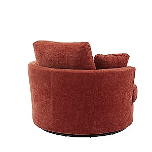 Oversized Swivel Accent Barrel Chair with 3 Pillows,Modern Comfy Upholstered 360 Recliner Sofa Cozy Club Chaise Leisure Round Loveseat Lounge Armchair for Living Room/Bedroom/Hotel/Nursery/Office