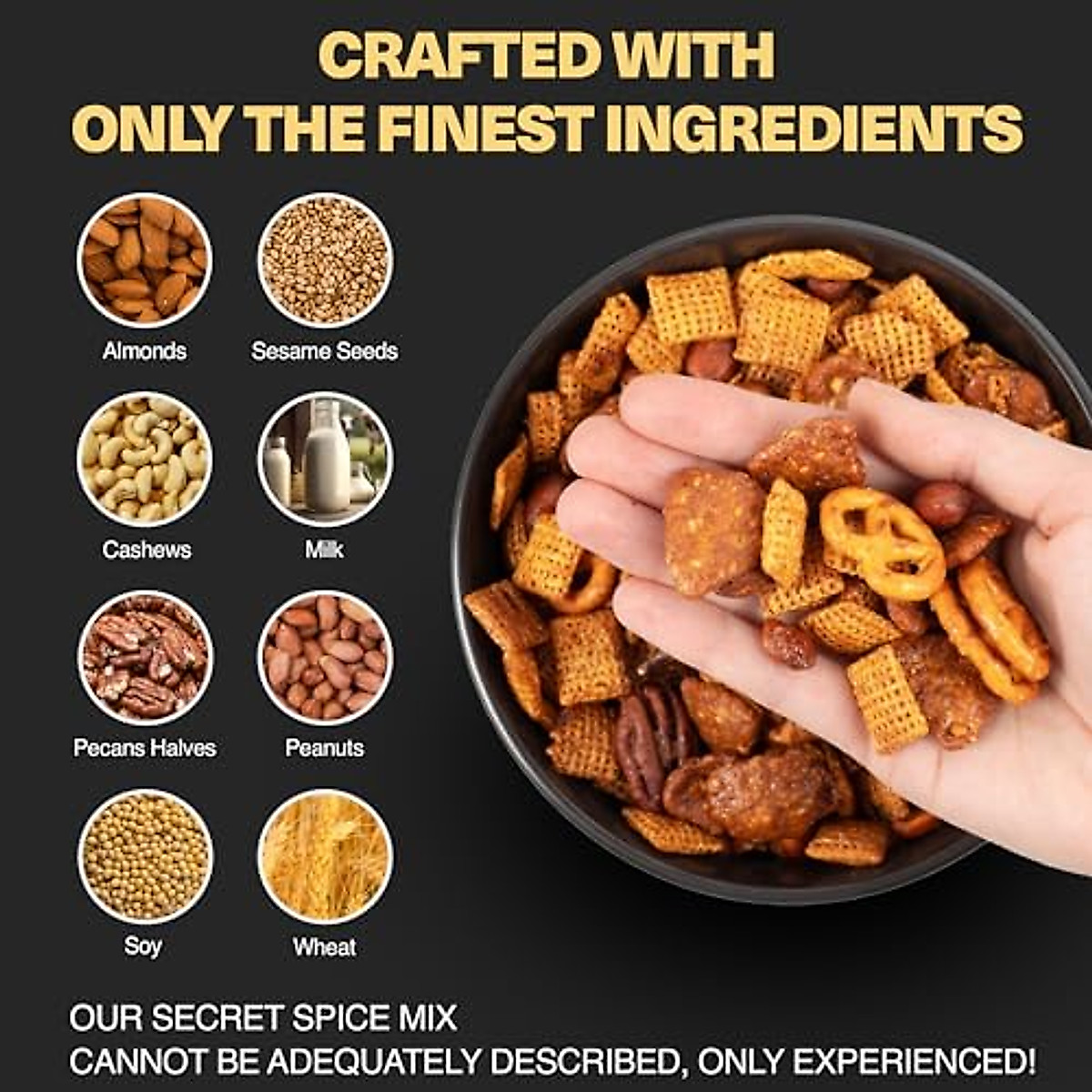 Wicked Mix Snack Mix with Mixed Nuts - Sweet and Salty Snacks Trail Mix Snack Packs with Almonds, Cashews, Pretzels, Pecans - Healthy Snacks Zero Trans Fat in Resealable Bag (Smoky Hot Chipotle, Case of 12)