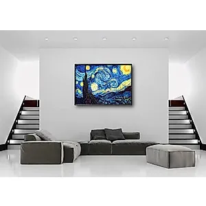 NIHO-JIUMA Van Gogh Starry Night Diamond Painting Kits,5D Diamond Art Van Gogh Full Drill Craft Painting Gift for Adult、Home Decor(30x40cm/12x16 Inches)